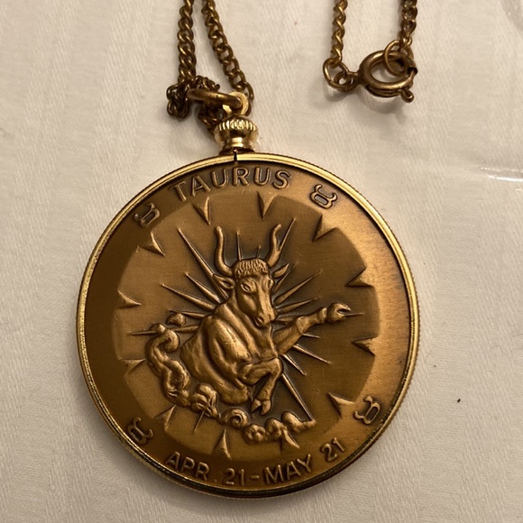 Source Unknown | Jewelry | Taurus Medallion On 24 Goldtone Chain ...